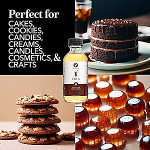 Dolce Flav Natural Cola Extract - 2 Ounce Oil-Soluble Multipurpose Flavoring Ideal for Candy Making, Baking, Lip Balm, and Ice Cream - Perfect Kitchen Gift for Holidays
