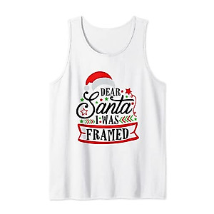Dear Santa Funny Ugly Christmas Pajama Stocking Stuffer Gift Tank Top