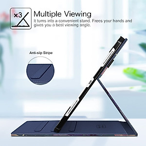 Fintie Folio Case for iPad Pro 12.9" 6th Generation 2022, Multi-Angle Smart Stand Cover w/Pencil Holder & Pocket, Also Fit iPad Pro 12.9 2021 5th & 2020 4th & 2018 3rd Gen, Blooming Hibiscus