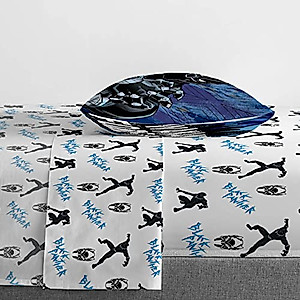 Marvel Black Panther Legend 5 Piece Twin Size Bed Set - Includes Comforter & Sheet Set - Super Soft Kids Bedding Fade Resistant Microfiber (Official Product)