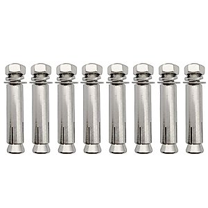 Sipery Expansion Bolts, 304 Stainless Steel External Hex Nut Expansion Screw Bolts Sleeve Anchor M8x60mm 8Pcs