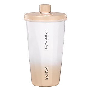 Reginsnow 20oz Insulated Coffee Mug With Lid, Double Wall Stainless Steel Vacuum Insulated Tumbler, Travel Thermal Cup for Home, Office, Outdoor & Car - Mocha