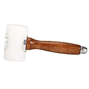YaeTek DIY Leathercraft Wooden Mallet Leather Carving Hammer Wood Handle Nylon Hammer T Head