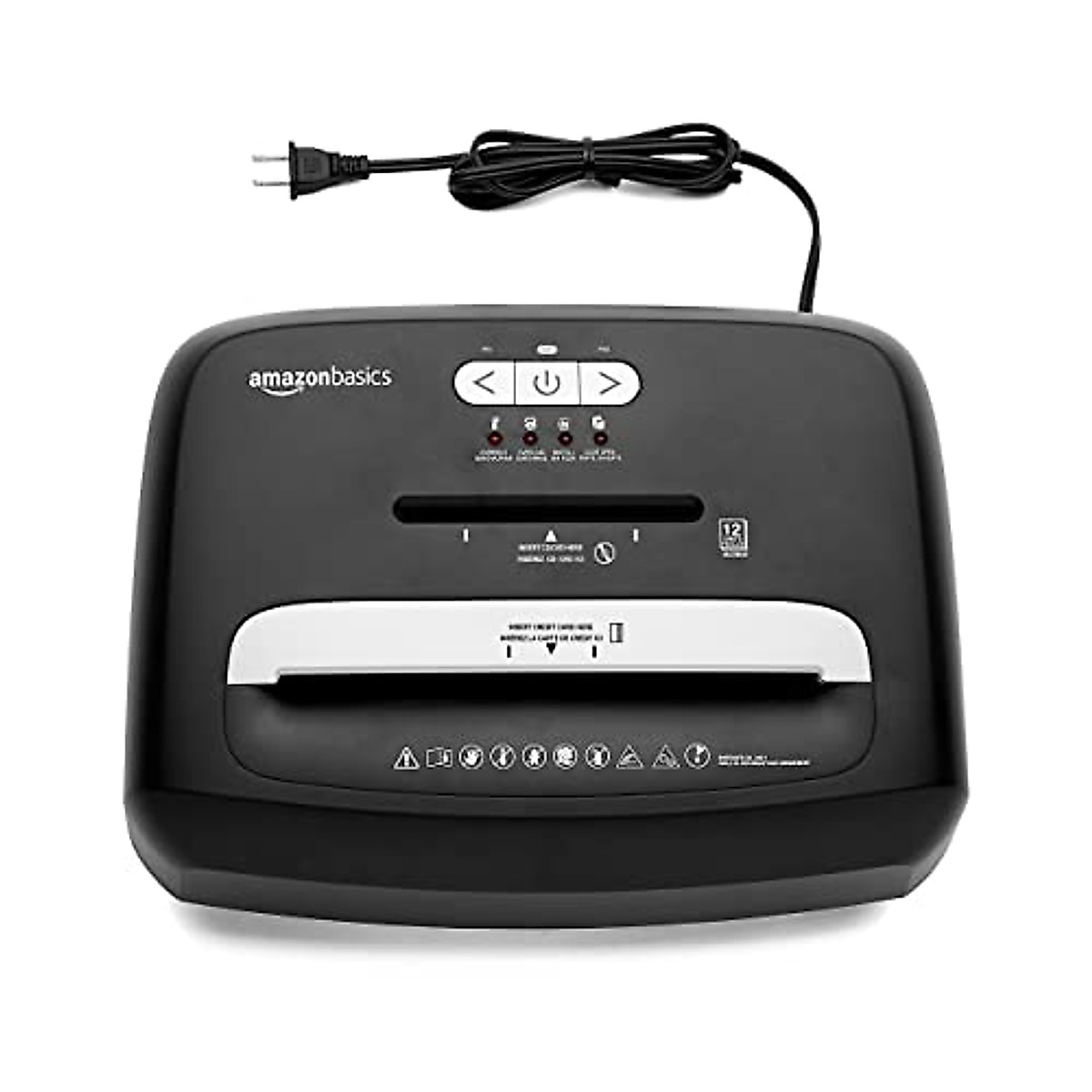 Amazon Basics 12-Sheet Micro Cut Paper Shredder and Credit Card CD Shredder with 6 Gallon Bin