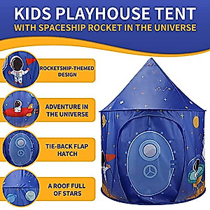 Spaceship Rocket Indoor Kids Play Tent for Boys and Girls (Rocket Ship)