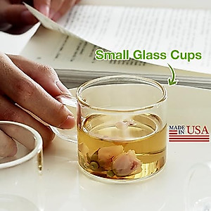 Mfacoy Espresso Cups Set of 6 (Buy 4, get 2 Free), 4 oz Glass Espresso Coffee Cups, Small Espresso Mugs With Handle For Hot or Cold Latte, Tea, Gift for Espresso Lovers, Microwave Dishwasher Safe