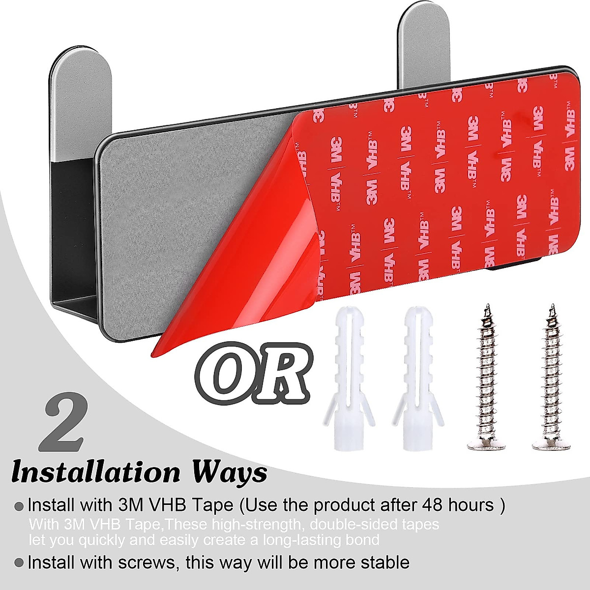 YOUGRIDDA Pot Lid Rack, Wall Mounted 304 Stainless Steel Pan Lid Organizer Holder, 3M Self Adhesive, Kitchen Cooking Utensil Tool (Black)