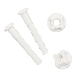 Universal White Plastic Toilet Seat Hinge Bolt Screw For Top Mount Toilet Seat Hinges, 2 Pack