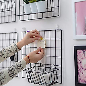 2 Pack Wire Wall Grid Panel | Photos & Pictures Display Grid Wall Panels | Black, Magnetic & Metal Grid | Wall Grid Organizer | Photo Grid | Grid Wire Board | Hanging Home, Office & Kitchen Decor