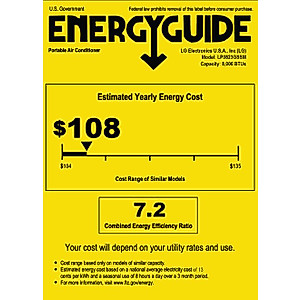 LG 8000 BTU (DOE) / (12000 ASHRAE) Portable Air Conditioners Cools 350 Sqft Easy Install & WiFi App Remote Eco-friendly, Quiet Small & Medium Room Air Conditioner AC Unit Home Gray LP0823GSSM (Renewed)