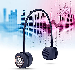 Zooke Neckband Bluetooth Speakers, Fidelity 3D Stereo Sound Wearable Speaker for Home Outdoor, Hanging Neck Wireless Portable Fashionable Lightweight Mini Speaker with LED Light (Ink Blue)