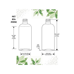 Plastic Bottles 8Oz / 250mL with Disk Top Gold Cap, Pack Of 3 bottles filling Shampoo Conditioner Lotion Oils. PET plastic, BPA free, reusable, Travel Toiletries disinfecting liquid cleaning supplies.