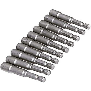 Bestgle 10pcs 1/4'' Hex Shank Nut Driver Bit Sets, Quick Change Socket Nut Impact Driver Adapter Imperial Size 1/4"
