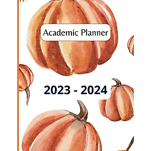Academic planner 2023 - 2024: Patercolor Pumpkins Theme
