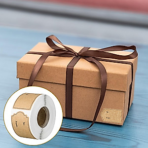 1"x2" to and from Gift Tag Stickers, 300pcs/Roll Natural Brown Kraft to from Present Labels Name Tag Label Stickers for Weddings Present Gift Wrapping Cards (Style 2)