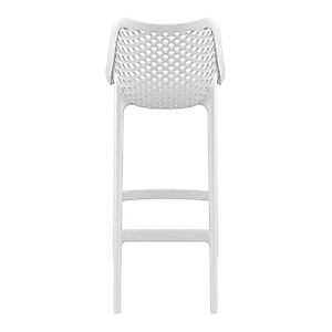 Home Square Polypropylene Patio Bar Stool in White - Set of 2