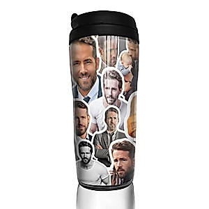 KIANSLA Ryan Reynolds Collage Coffee Cup Stainless Steel Cup With Leak-Proof Lid For Hot And Cold Drinks Insulated Travel Mugs, Is A Gift For A Good Friend 12oz