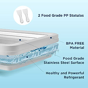 Neretva Ice Cream Maker, Ice Cream Roller Plate With 2 Spatulas for Kids Family, Food Grade Stainless Steel Pan Ice Cream Machine Easy For Homemade Rolled Ice Cream Frozen Yogurt Sorbet Gelato -White