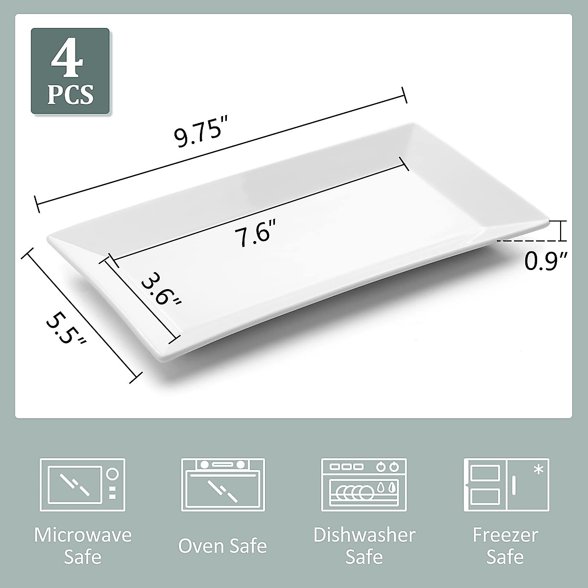 Yedio Porcelain Bowls Set and Porcelain Rectangular Dinner Platters Bundle