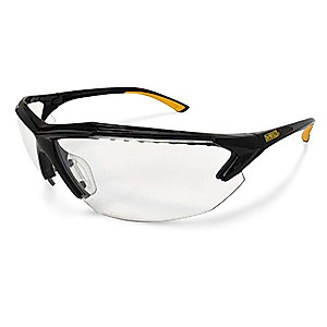 DEWALT DPG106 Spector In-Viz Bifocal Safety Glass - Black/Yellow Frame - Clear Lens - 2.5 Diopter, DPG106-125D