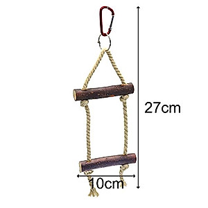 shlutesoy Pet Supplies Animals Toys Bird Climb Hanging Toy Log Standing Bar Stick Ladder Rope Pet Cage Decor Wood Color