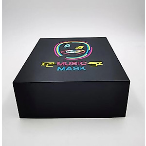 Kid Led Mask with Music Gesture Sensing Transforming Face,Light Up Luminous Digital Glow Masks for Halloween Christmas Birthday Party