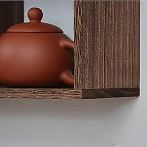 LLRYN Rustic Wall-Mounted Racks - Solid Wood. Suitable for Entrance passages, Kitchens, bathrooms, Living Rooms, etc. (Size : E)