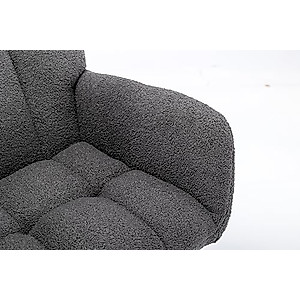 Bellemave Nursery Rocking Chair Teddy Upholstered Glider Rocker Rocking Accent Chair Padded Seat with High Backrest Armchair Comfy Side Chair for Living Room Bedroom Offices（Dark Grey）