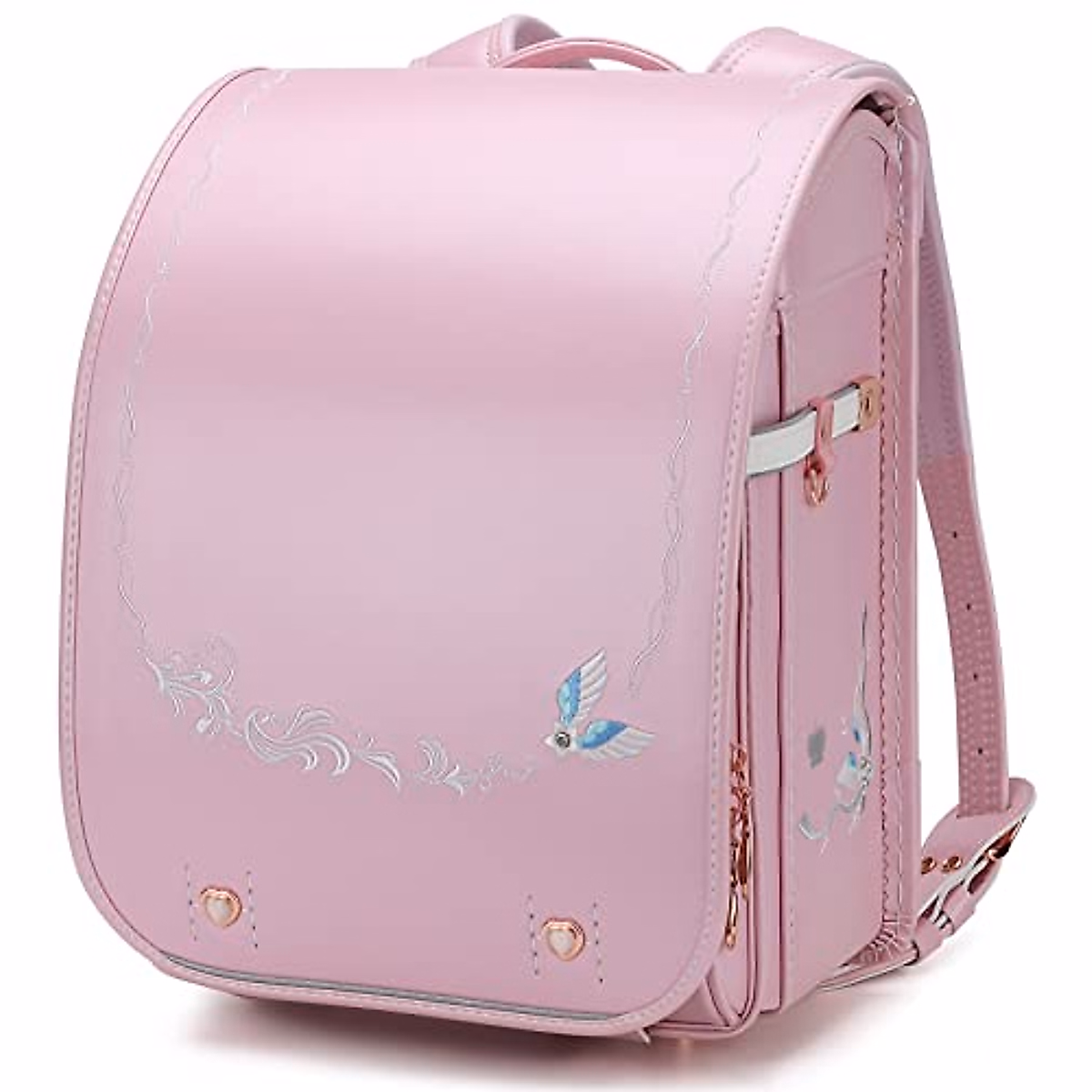 IwaiLoft Ransel Randoseru Backpack Automatic Satchel Japanese School Bag Wing Embroidery PU Bookbag For Girls Cosplay