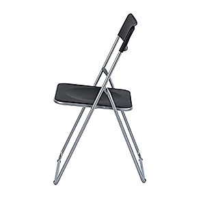 FurnitureR Set of 6 15.7''Lightweight Foldable Portable Commercial Plastic Seat/Carrying Handle for Home Office Living Meeting Reception Room Folding Chairs, Black