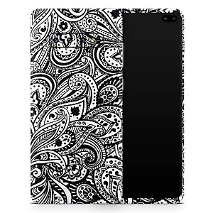 DesignSkinz Black and White Aztec Paisley Protective Vinyl Decal Wrap Skin Cover Compatible with The Samsung Galaxy S20 (Screen Trim & Back Glass Skin)