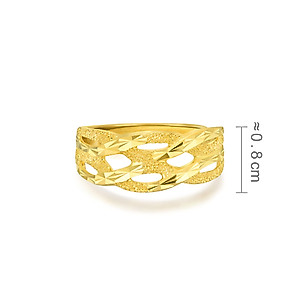 CHOW SANG SANG 999.9 24K Solid Gold Price-by-Weight Gold Ring for Women 28473R | Size Adjustable (Approx. 0.129tael (~4.82g), Adjustable)
