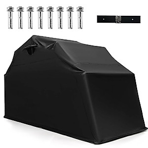 Nightcore Motorcycle Shed with Expansion Bolts, Waterproof Motorcycle Garage with 600D Oxford Cloth & Ventilation Window, Suitable for Heavy Motorcycle Vehicle Storage, Size 136" x 54" x 75"