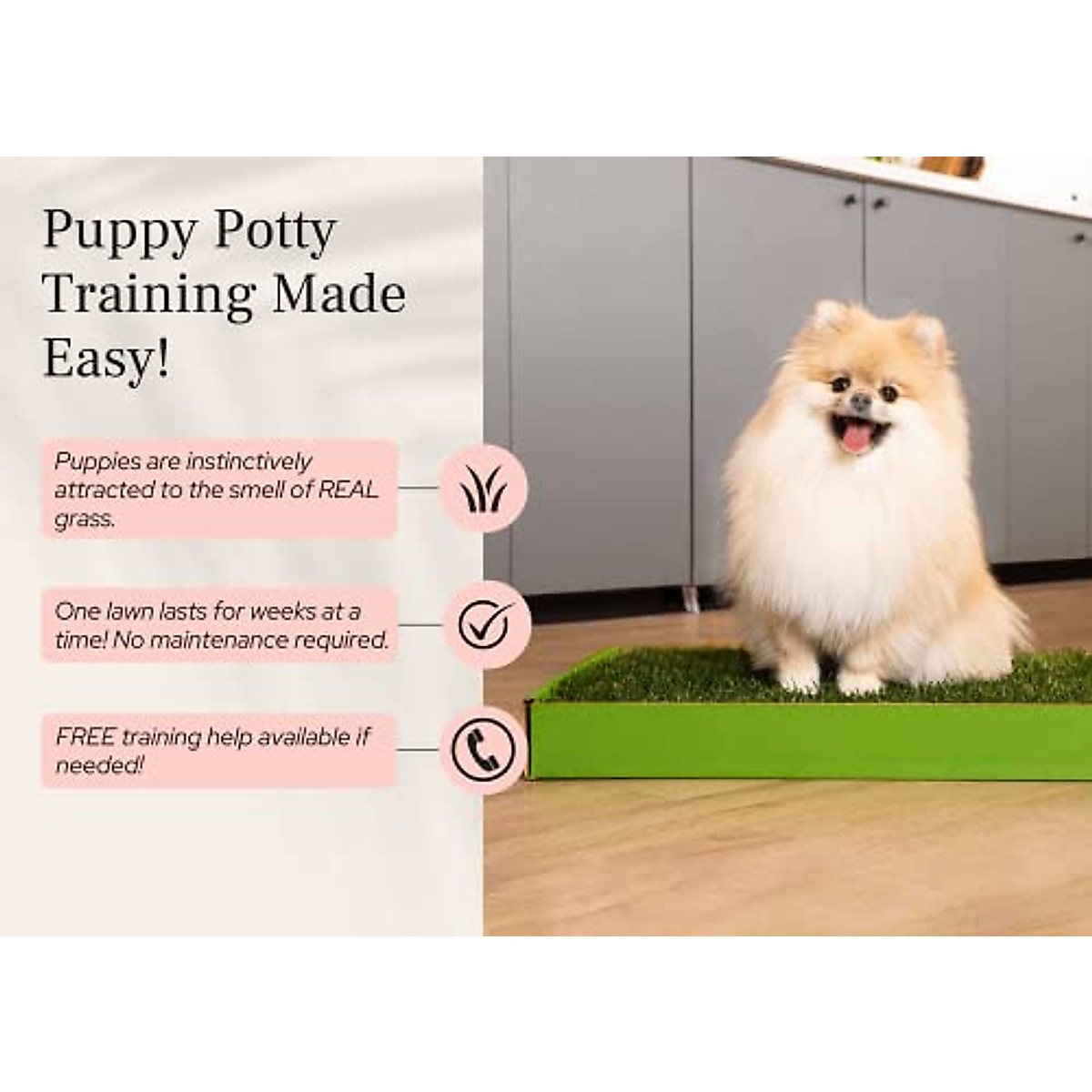 DoggieLawn Real Grass Puppy Pee Pads- 24 x 20 Inches - Perfect Indoor Litter Box for Dogs - No Mess, Easy-to-Use - Potty Training for Pets - Eco-Friendly Disposable Bathroom with Real Living Grass