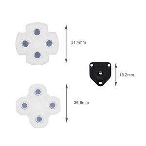Micro Traders 3 Sets Conductive Silicon Button Pads Controller Button Replacement Repair Part Compatible with Sony Playstation 4 PS4 Controller