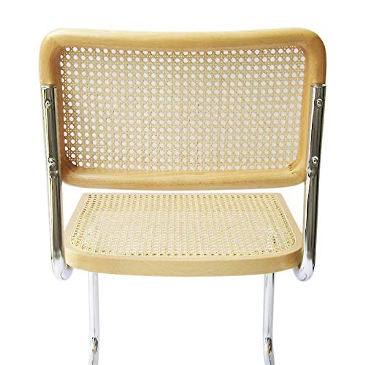 Marcel Breuer Cesca Cane Chrome Side Chair in Natural