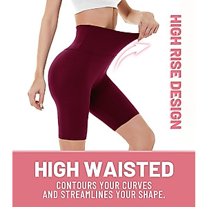 CAMPSNAIL 4 Pack Biker Shorts for Women High Waist - 3"/5"/8" Tummy Control Soft Athletic Yoga Workout Running Gym Shorts