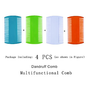 zYoung 4 Pcs Hair Comb Double Sided Fine Tooth Combs