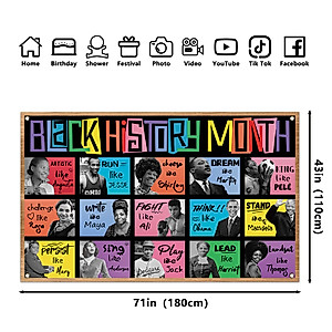 Black History Month Backdrop Black History Month Banner Black History Month Poster Pan African American Decoration and Supplies for Home