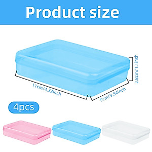 4PCS Cotton Swab Box, Portable Travel Cotton Pad Holder for Bathroom Countertop Storage Case Organizer, Travel Cotton Ball Holder Dispenser Cosmetic Sponge Storage Box for Cotton Round, Swabs, Floss