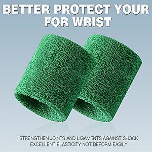 BEACE Sweatbands Sports Wristband for Men & Women - Moisture Wicking Athletic Cotton Terry Cloth Sweatband for Tennis, Basketball, Running, Gym, Working Out