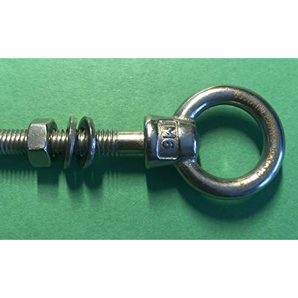 US STAINLESS 2 Pieces Stainless Steel 316 (Shape Type 307) M6 Lifting Eye Bolt 6mm x 80mm Marine Grade