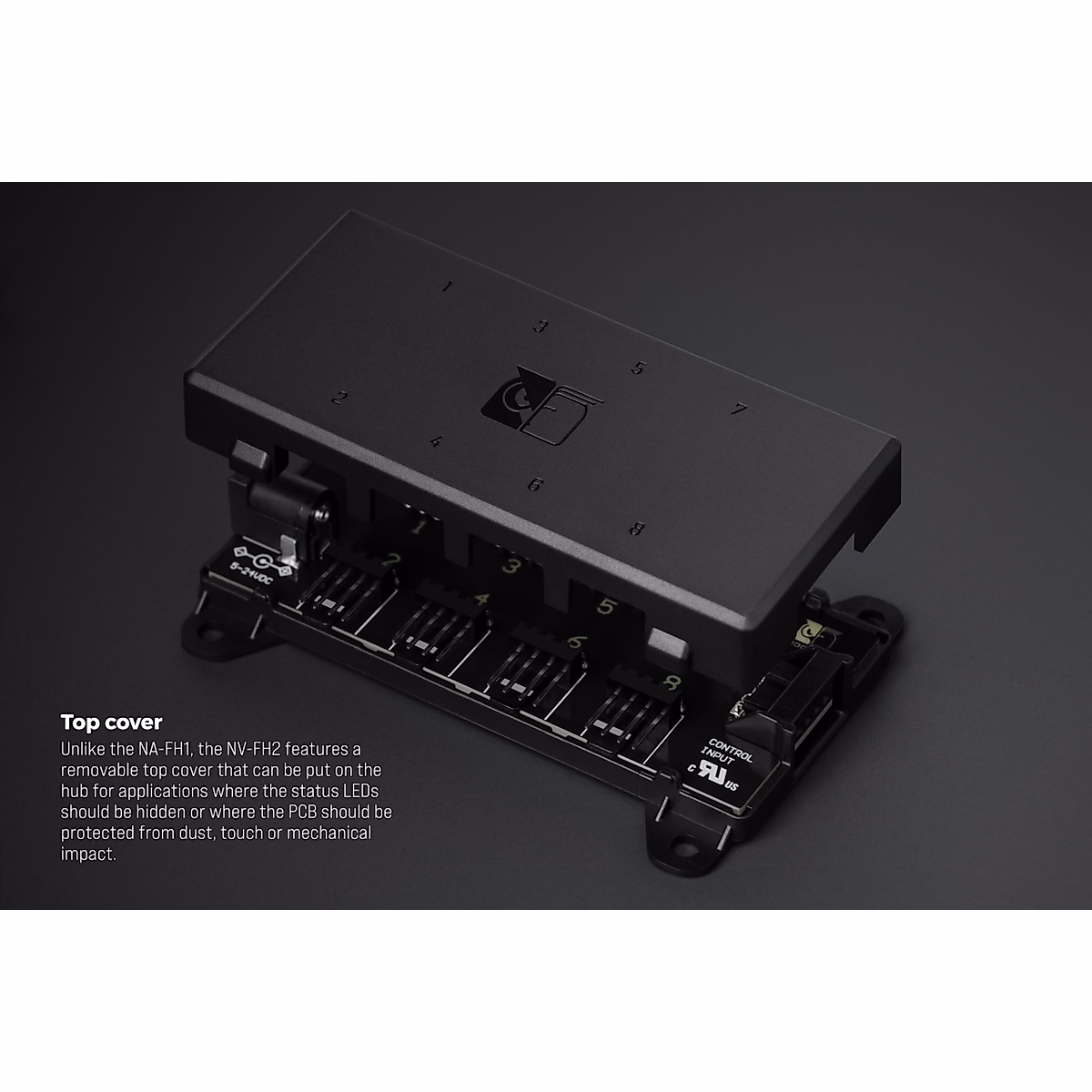 Noctua NV-SPH1, Powered Fan Hub Set with NV-PS1 230/115V AC to 12V DC Power Supply and NV-FH2 8-Way Fan Splitter Board, Ideal for Powering 12V PC Fans Off The Mains (Black)