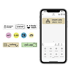 DEEPIN Label Maker Machine Portable Bluetooth Label Maker with Tape, Thermal Label Printer Multiple Templates for Phone, Mini Label Sticker Printer for Business Office Organization Pink