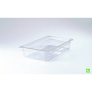 Rubbermaid Commercial Products Cold Food Insert Pan for Restaurants/Kitchens/Cafeterias, 1/2 Size, 4 Inches Deep, Clear (FG124P00CLR)