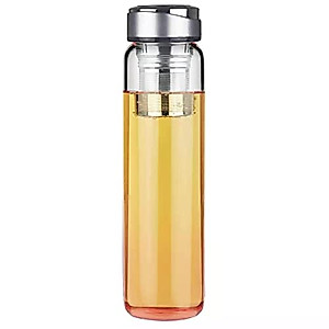 SHBRIFA 32oz Glass Water Bottle With Tea Infuser - Glass Tea Tumbler With Neoprene Sleeve - Tee Infusers For Loose Leaf Tea, Fruit, Coffee, Flavored Water (Gradient Pink1)