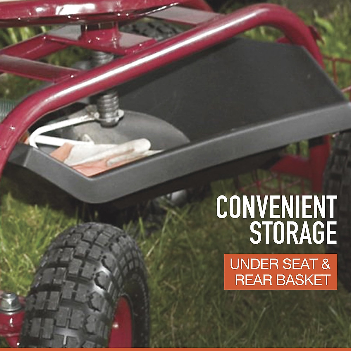 Ironton Rolling Garden Seat with Turnbar