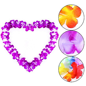 GINMIC Hawaiian Leis, Luau Party Favors,64Pcs Tropical Hawaiian Party Necklace,Hawaiian Plumeria Flower Hair Clip,Headbands and Wristbands, For Kids or Adults Party Supplies, Birthday, Wedding