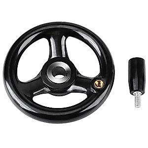 1PC 12x100mm Black Round 3 Spoke Hand Wheel for Lathe Milling Machine