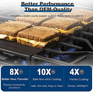 UPGRADED WB31X24738 Griddle Replacement for GE Appliance Gas Stove, Range Aluminum Non-stick Griddle, Stove Top Griddle for GE Center Part, Polished Smooth Surface, Food-grade Coating Nonstick Griddle
